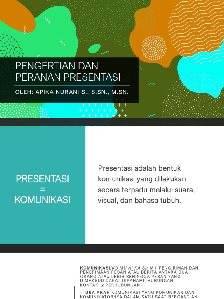 1 Pengertian Dan Peranan Presentasi | PDF