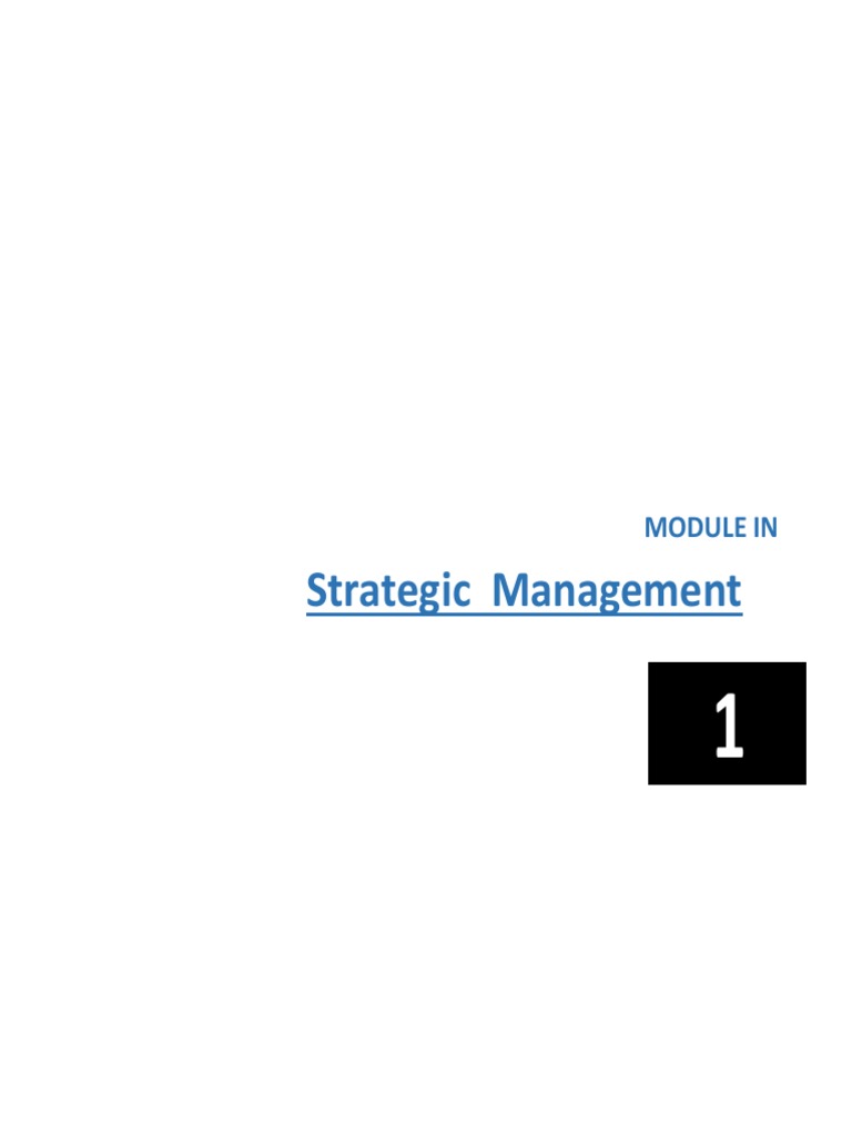 Strategic Management: Module in | PDF | Strategic Management | Corporate Social Responsibility