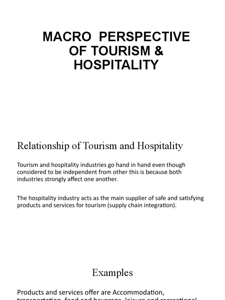 Macro Perspective on Tourism & Hospitality | PDF | Tourism | Fiscal ...