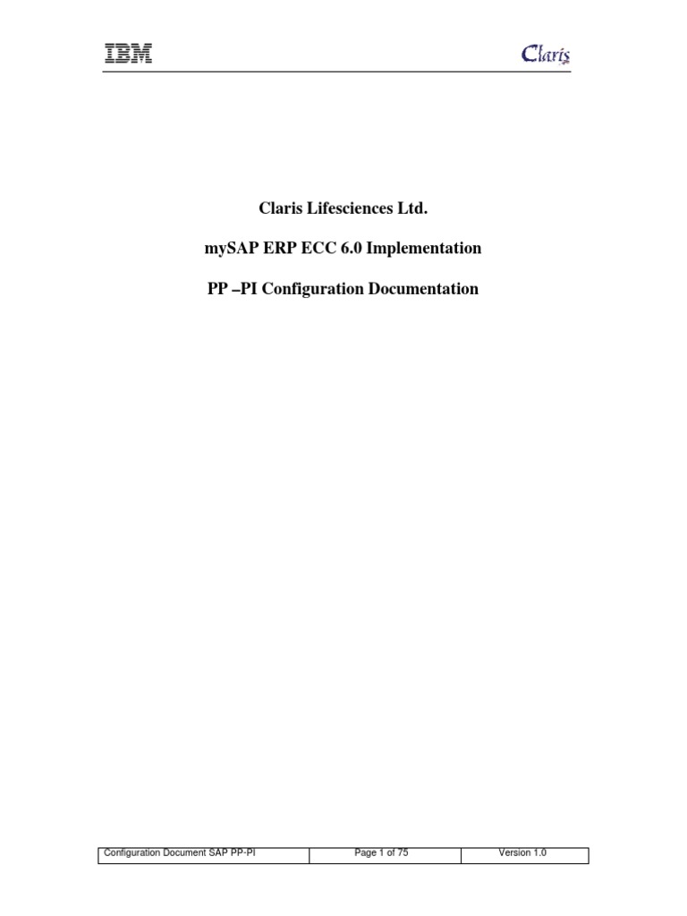 Configuration Document Sap Pp Pi Mysap E Pdf Pdf Information