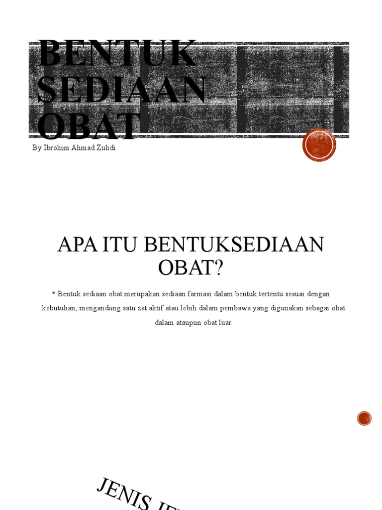 Bentuk Sediaan Obat | PDF