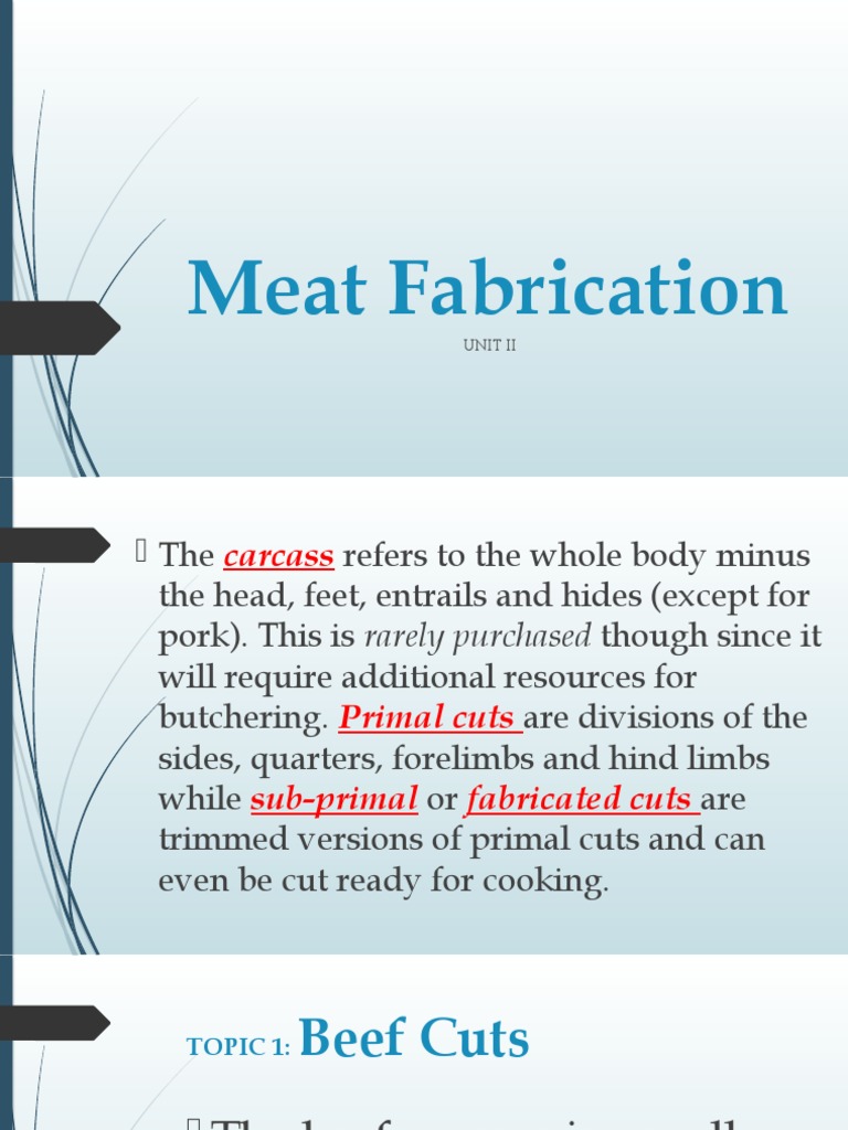 Understanding Meat Fabrication Cuts | PDF | Lamb And Mutton | Chuck Steak