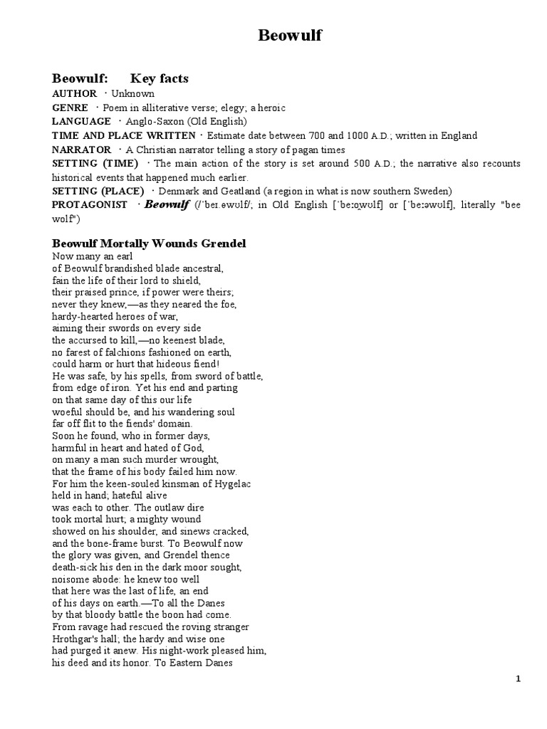 Beowulf Tasks 2021 | PDF | Beowulf