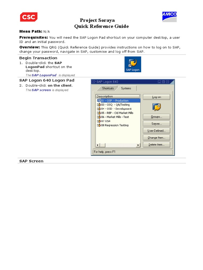 001 Qrg Sap Navigation Pdf Menu Computing Window Computing