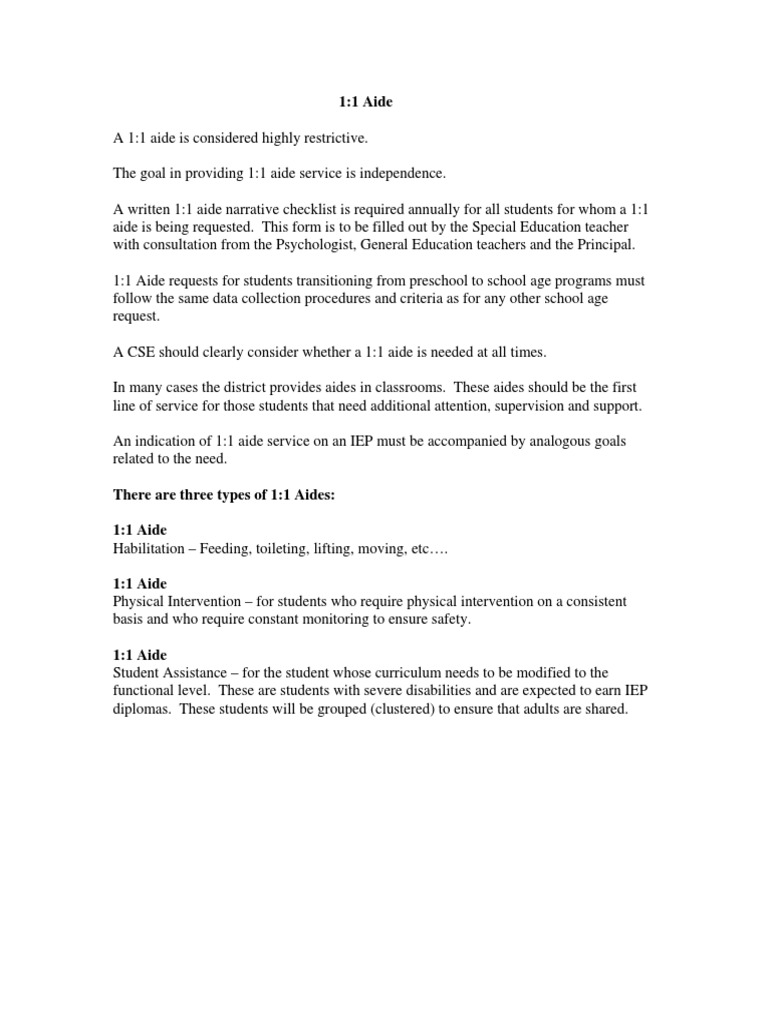 1 1aideworksheet PDF | PDF | Individualized Education Program | Teachers
