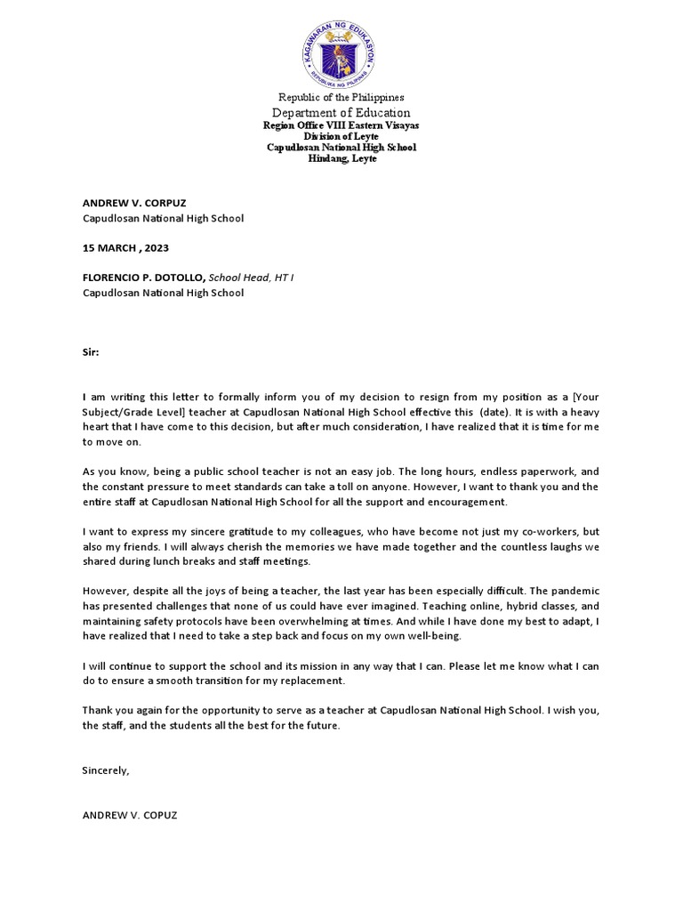 Deped Resignation | PDF