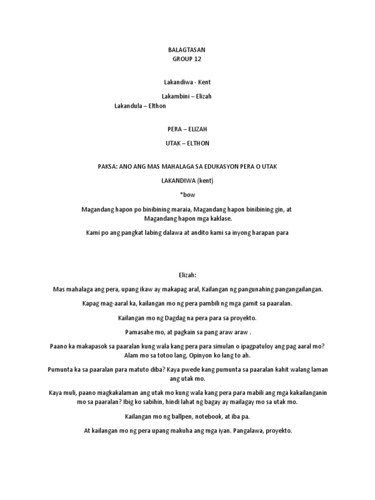 BALAGTASAN | PDF