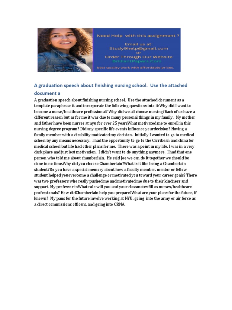 Inspiring Nursing Graduation Speech | PDF | Self-Improvement