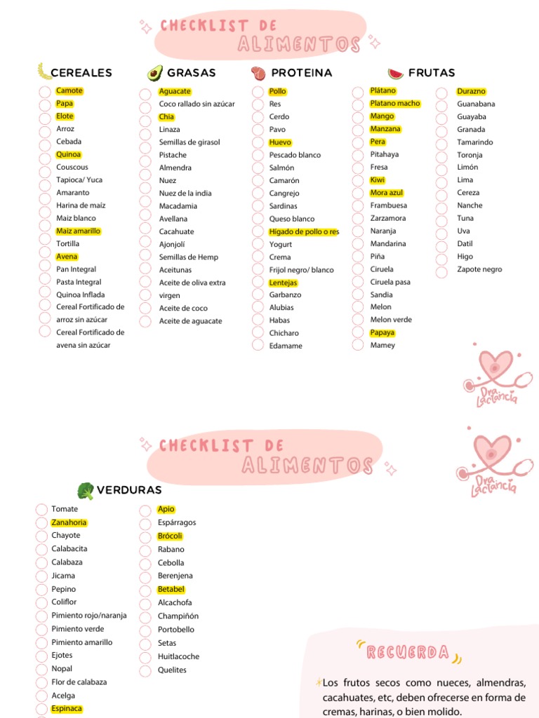 Checklist_de_alimentos | PDF | Maíz | Nuez