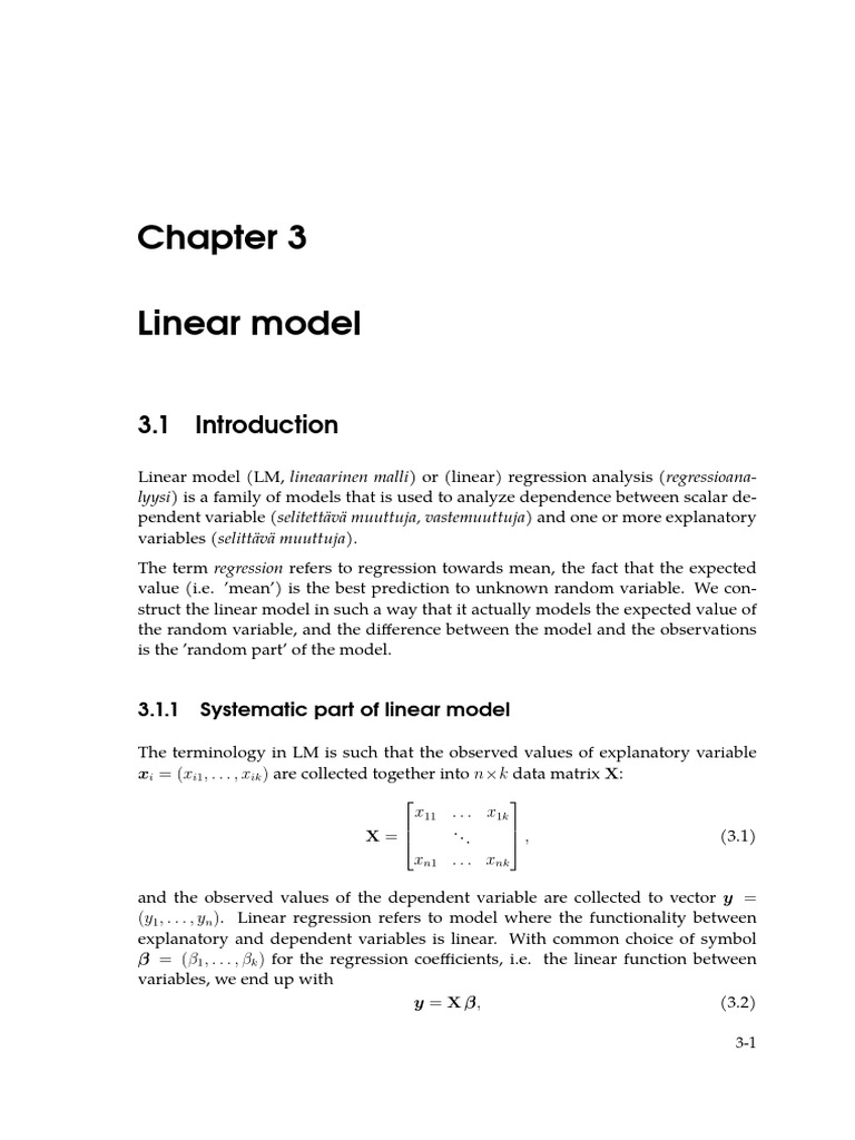 Linear Model Small PDF | PDF | Ordinary Least Squares | Linear Regression