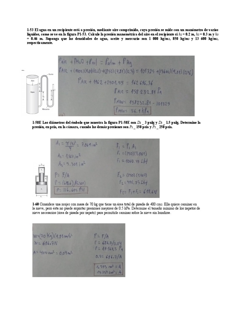 Ponce Merino 9 Ejercicios Caps 1 y 2 | PDF | Medida de presión | Presión