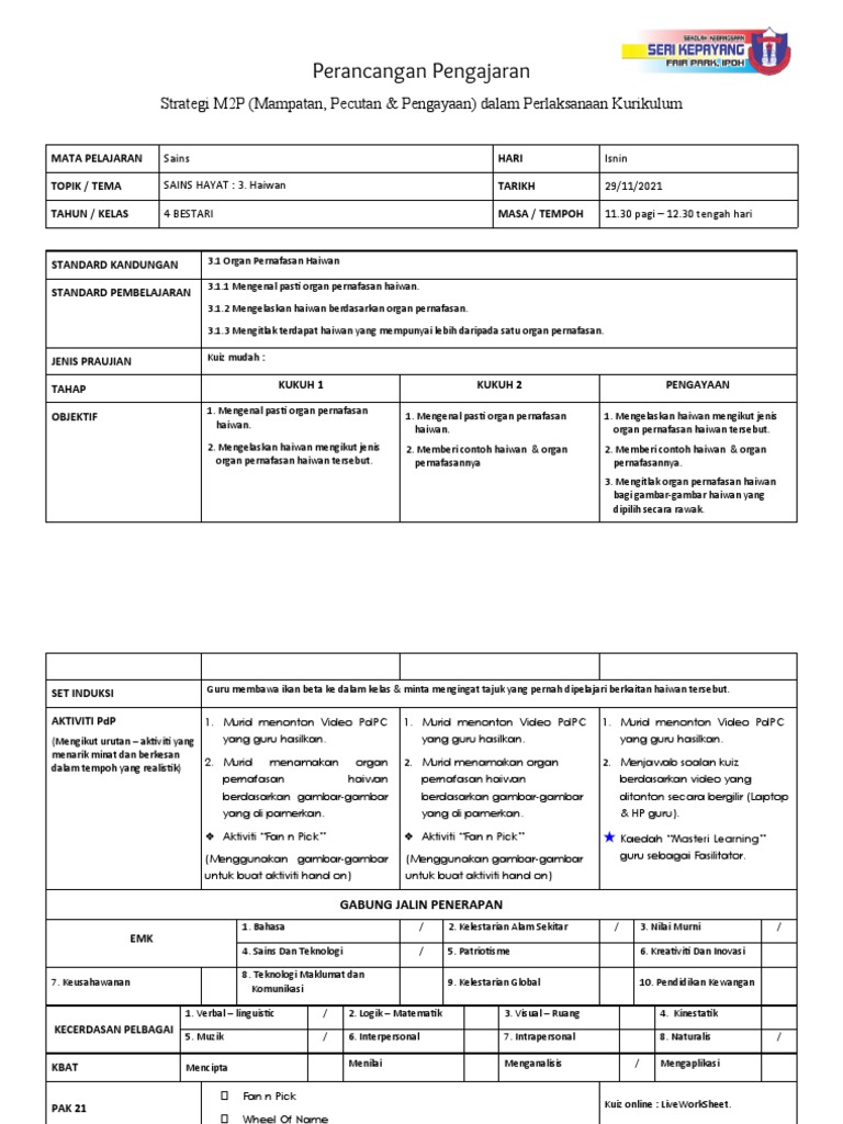 Perancangan Pengajaran - KPM PerkasaKU | PDF
