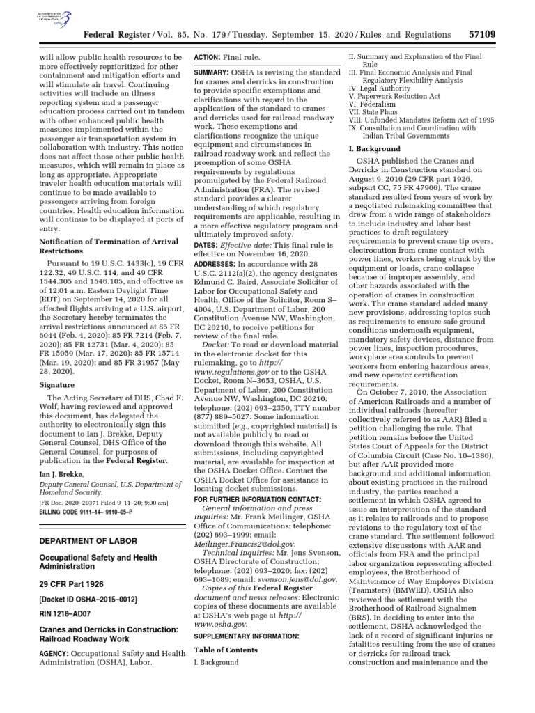Federal Register / Vol. 85, No. 179 / Tuesday, September 15, 2020 ...
