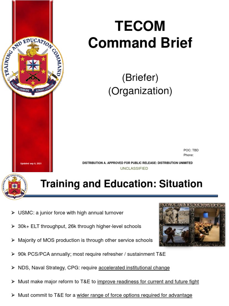 TECOM | Download Free PDF | United States Marine Corps | Defense Policy