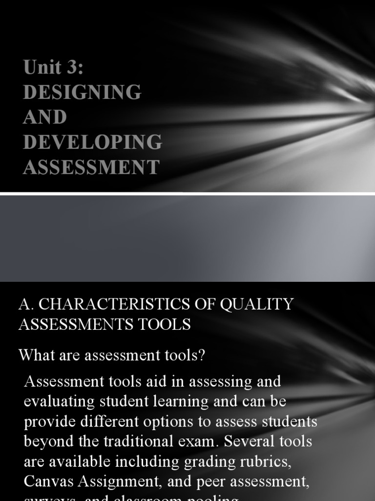 Unit 3 DESIGNING AND DEVELOPING ASSESSMENT | PDF | Educational Assessment | Coefficient Of ...