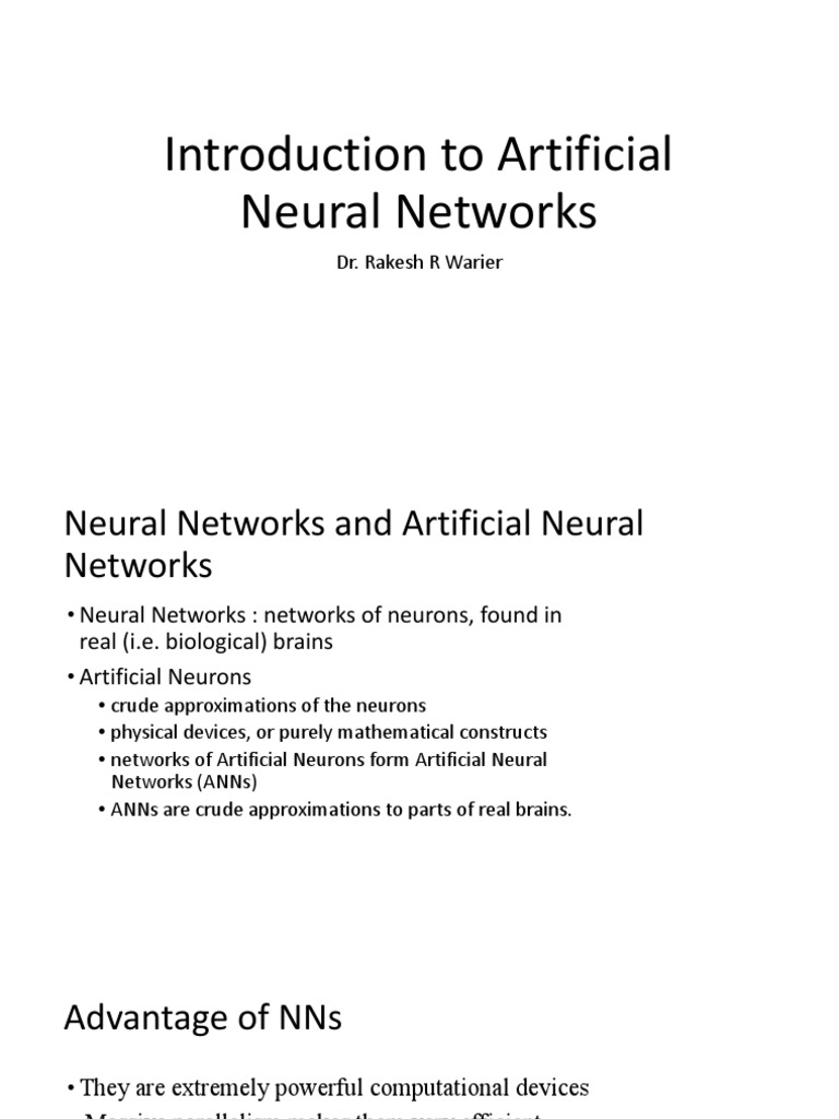 Introduction To ANNs | PDF | Artificial Neural Network | Statistics