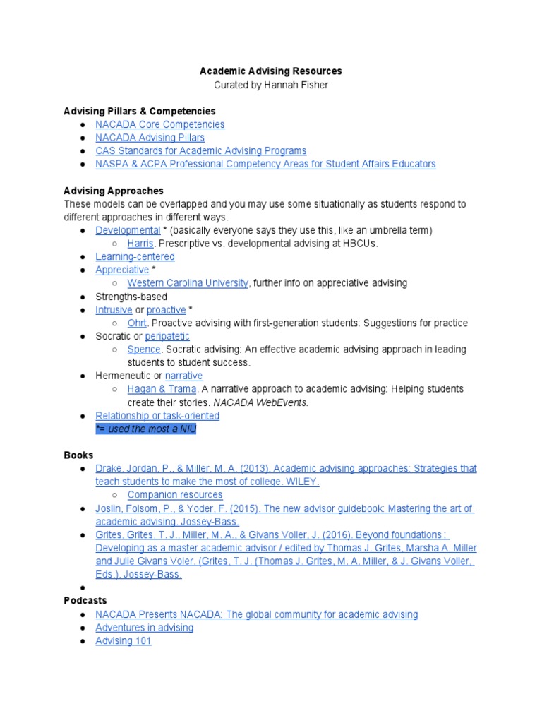 Advising Resources | PDF | Educational Organizations