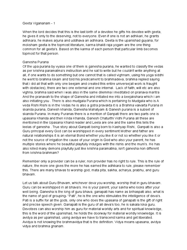 Ganesha Geeta - Episode 1 PDF | PDF | Bhagavad Gita | Puranas