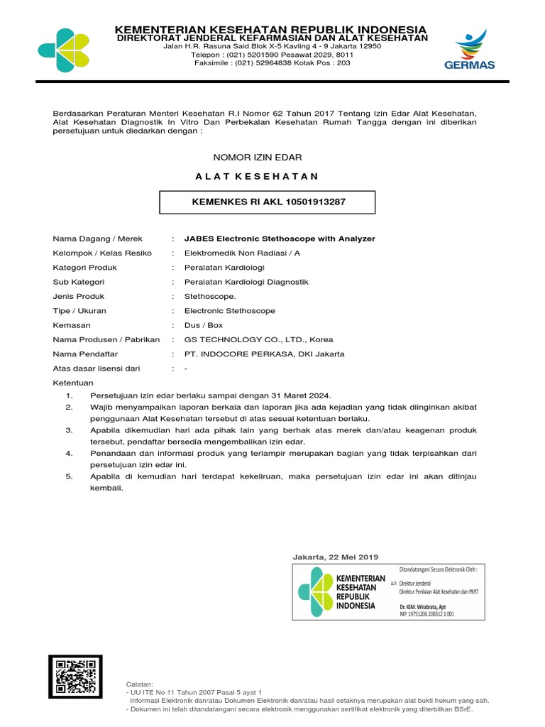 NIE - JABES Electronic Stethoscope With Analyzer | PDF