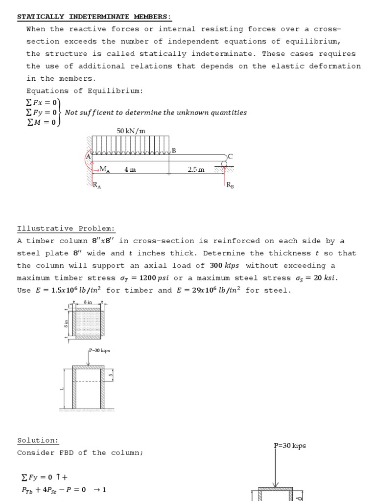Es 13 Module 5 Statically Indeterminate Structures PDF | PDF | Stress ...