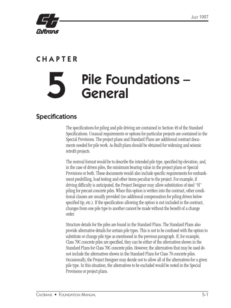ch.5 Pile Foundations-General | PDF | Deep Foundation | Concrete