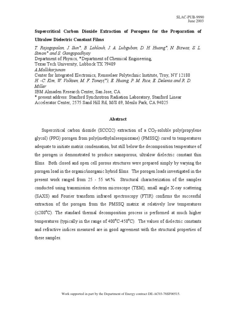 Supercritical Carbon Dioxide Extraction PDF | PDF