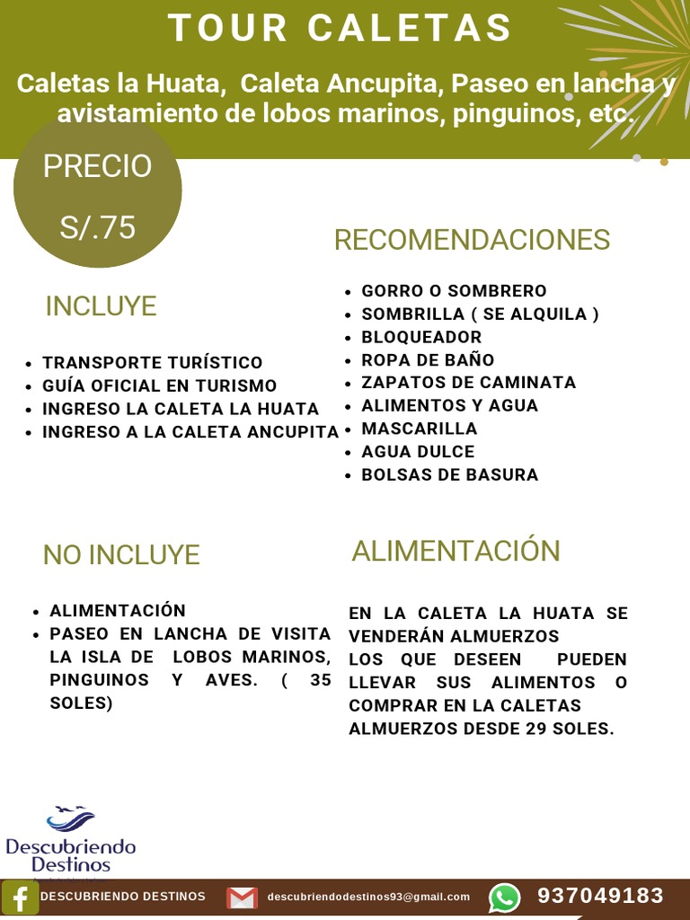 Tour Caletas | PDF | Industrias de servicio