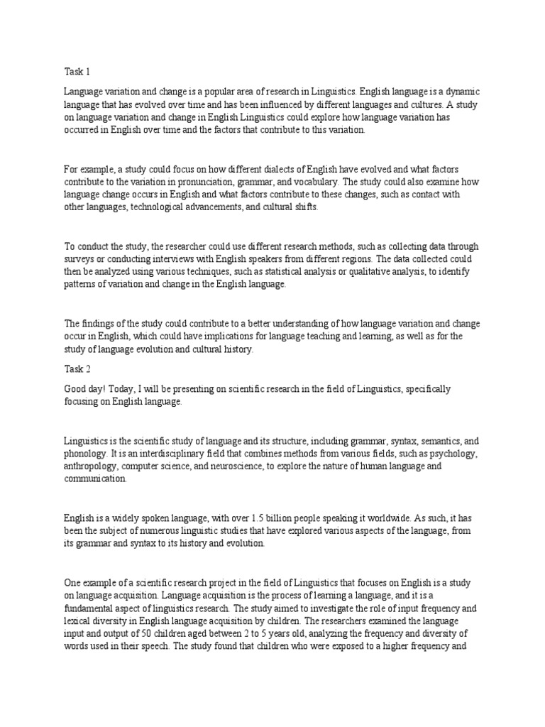 Task 1 Pdf Linguistics English Language