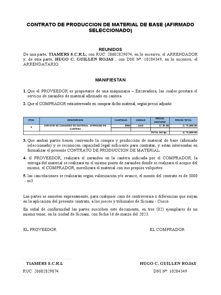 Contrato - Afirmado | PDF