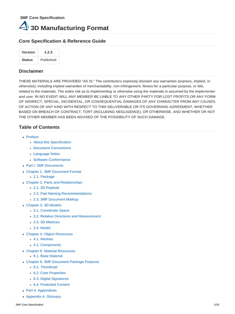 3MF Core Specification v1 2 3 | PDF | Xml | Xml Schema