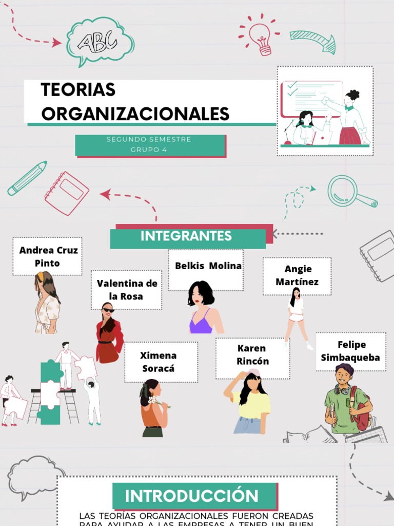 Diapositivas, Trabajo Teorias Organizacionales, Grupo 4. | PDF