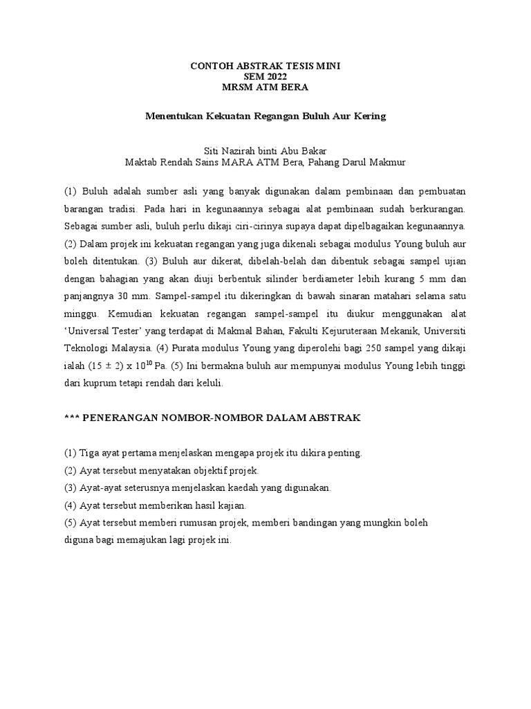 Contoh Abstrak Projek Sem Type Iii | PDF