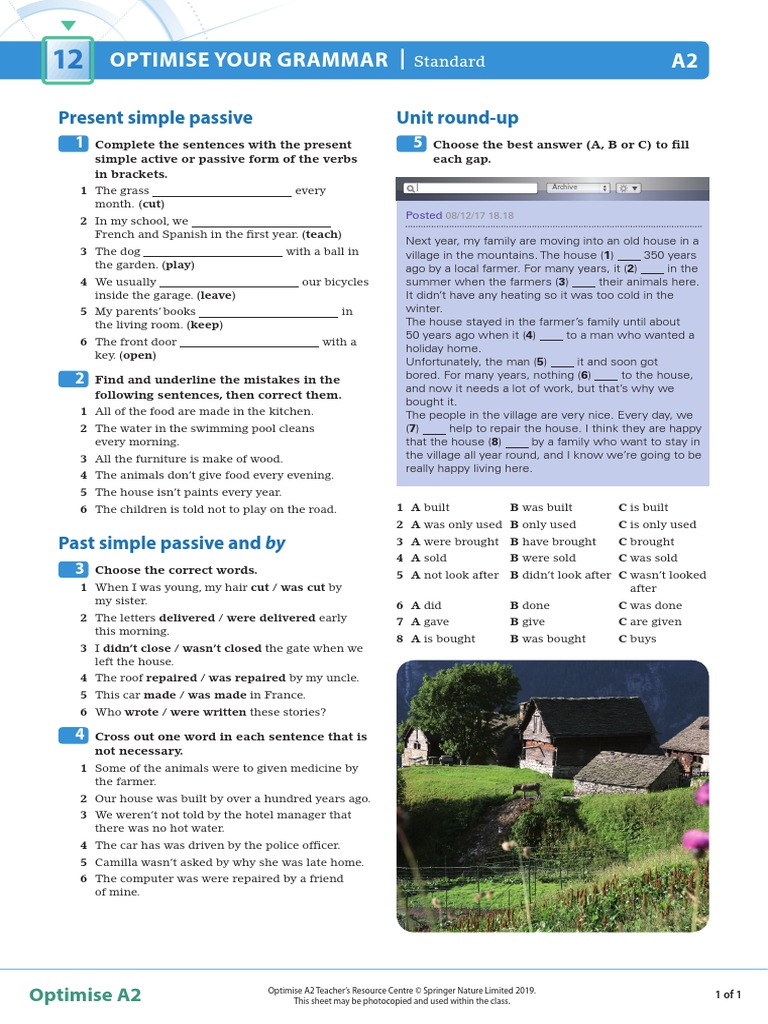 OPT A2 U12 Grammar Standard PDF | Download Free PDF | Linguistics