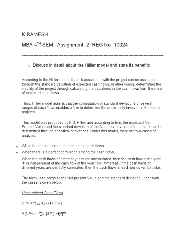 Hillier Model Risk Assessment | PDF | Takeover | Incentive