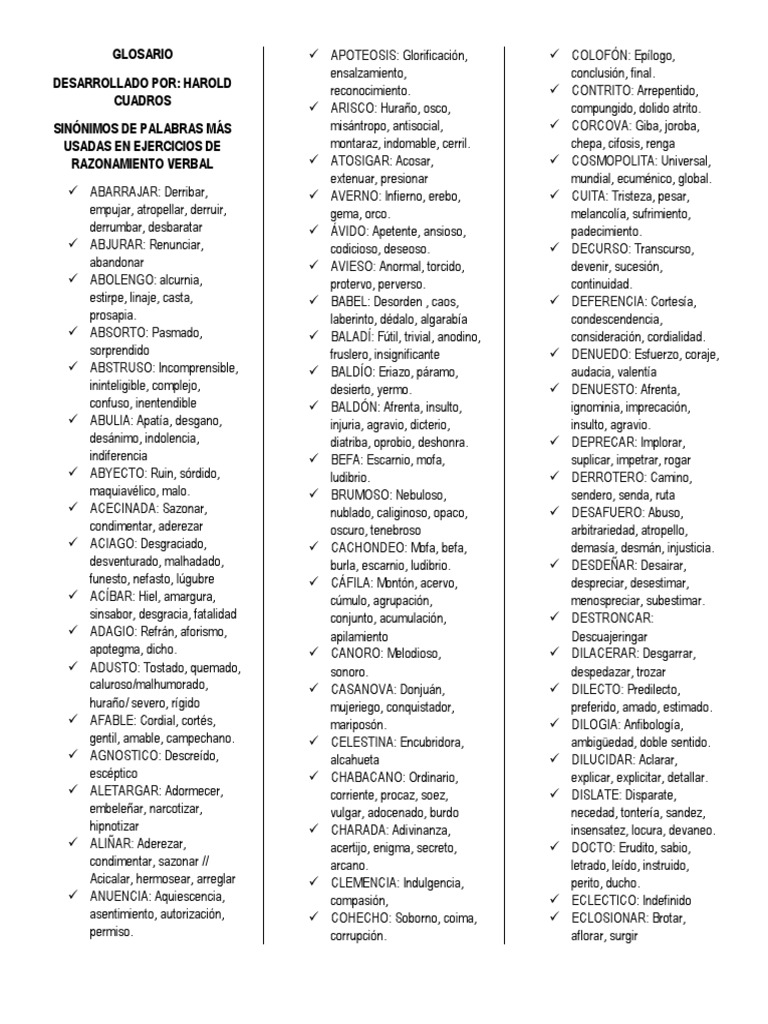 Vocabulario - Har | PDF