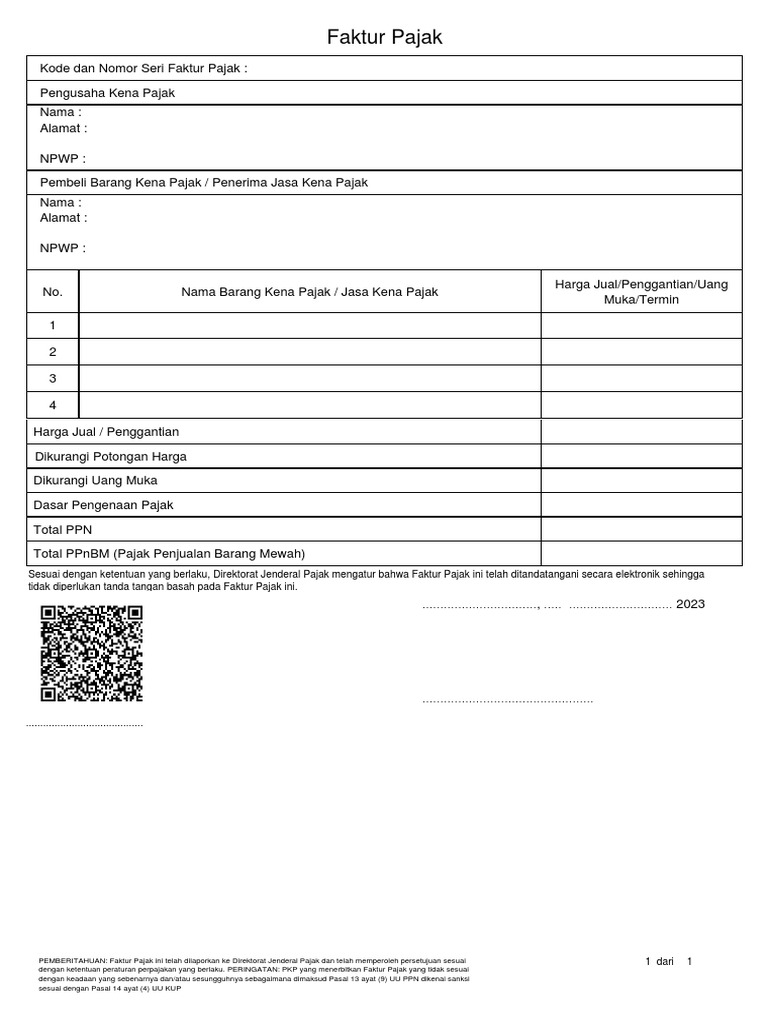 FAKTUR Kosong Cetak | PDF