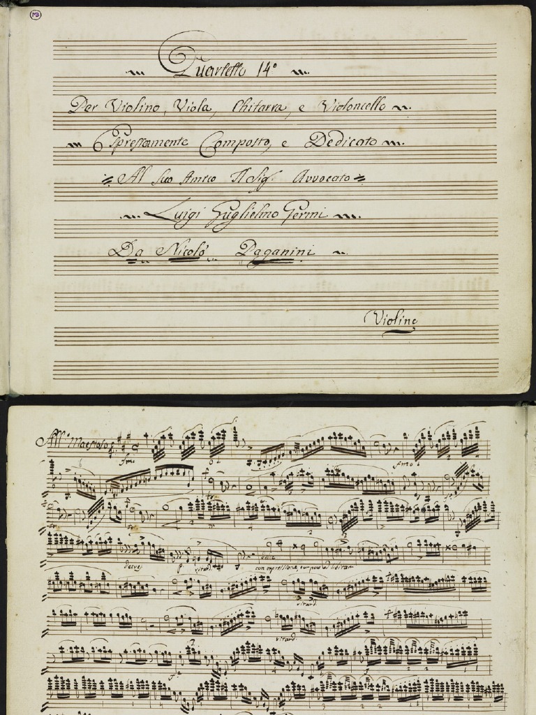 IMSLP50044-PMLP104894-Paganini - Quartet No14 Violin Viola Guitar Cello ...