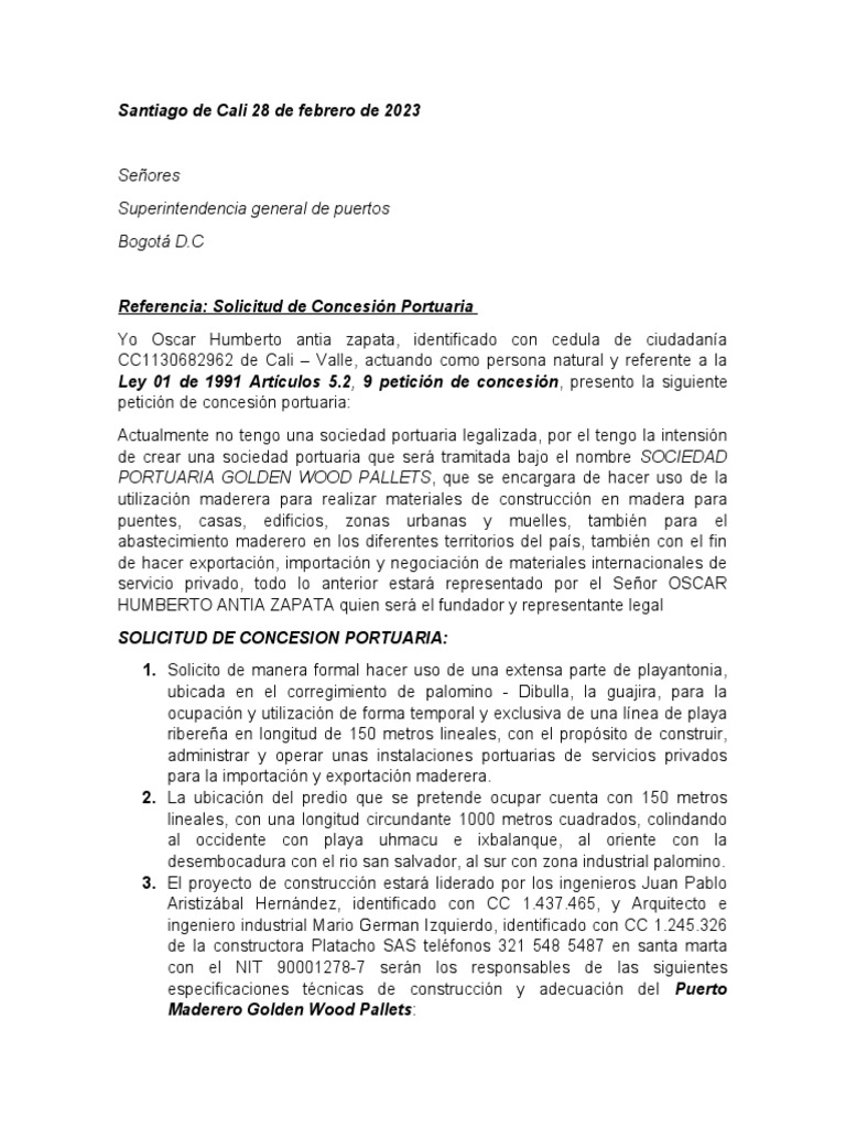 Solicitud de Concesion | PDF