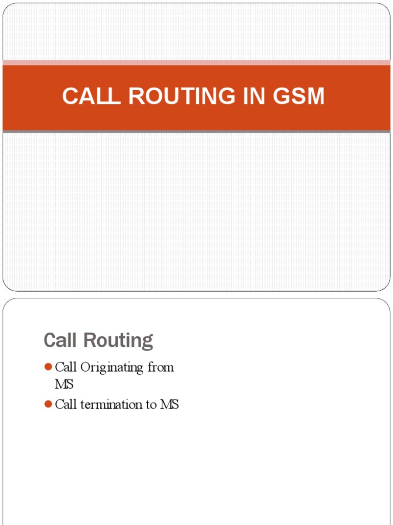 GSM Call Routing | PDF | Roaming | Information And Communications ...
