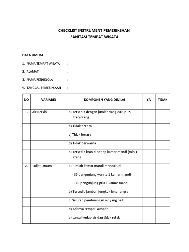Checklist Penelitian | PDF | Griya & Taman