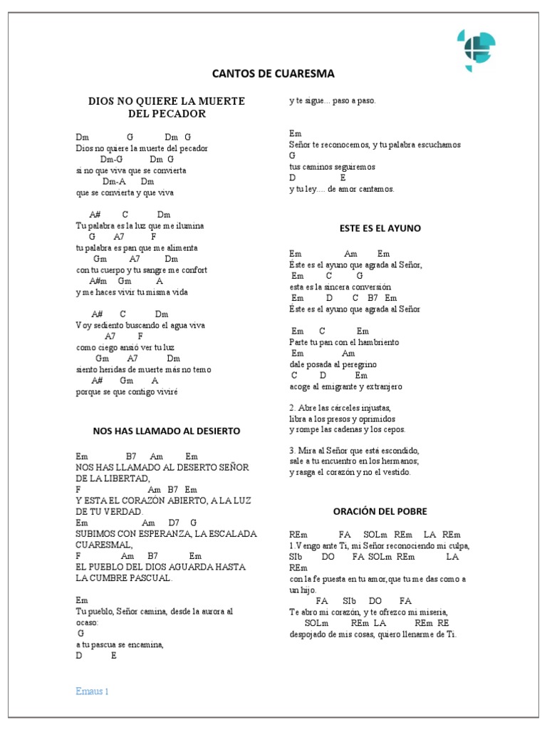 Cantos de Cuaresma | PDF | María, madre de Jesús | eucaristía