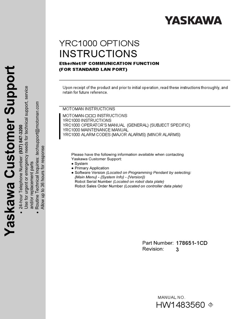 Yrc1000 Options Instructions | PDF | Multicast | Network Packet