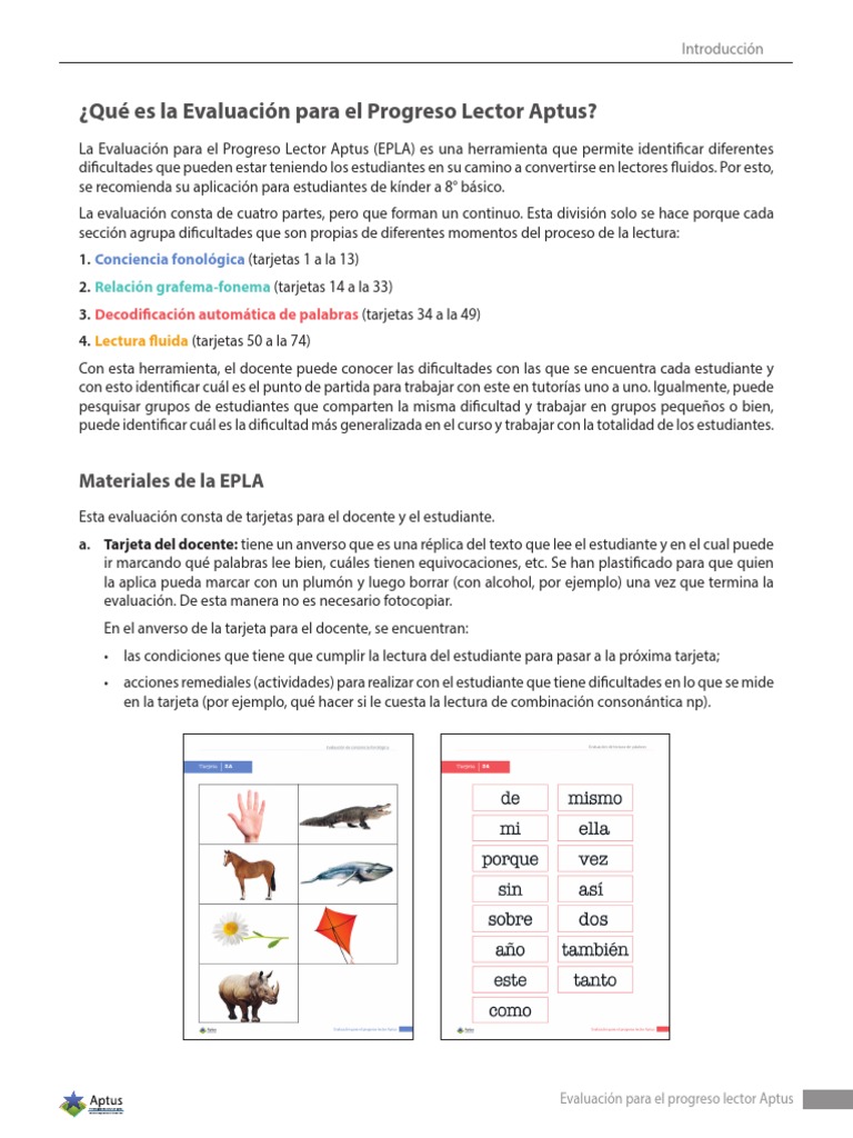 Introduccion A La EPLA.01 | PDF | Palabra | Comprensión lectora
