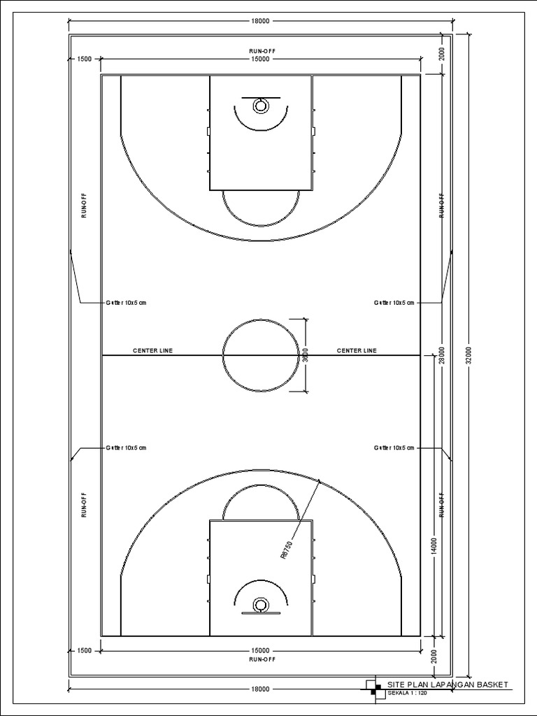 Run-Off: Site Plan Lapangan Basket | PDF