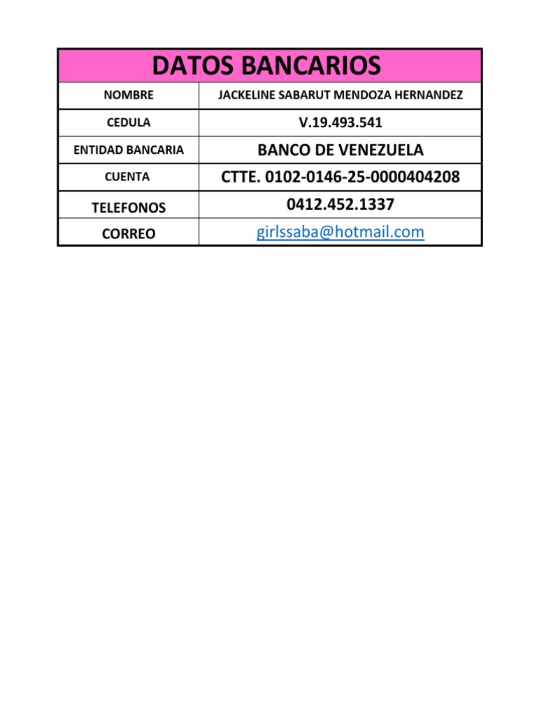 Datos Bancarios PDF | PDF