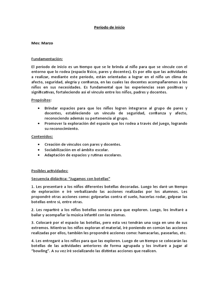 Periodo de Inicio | PDF | Enseñando