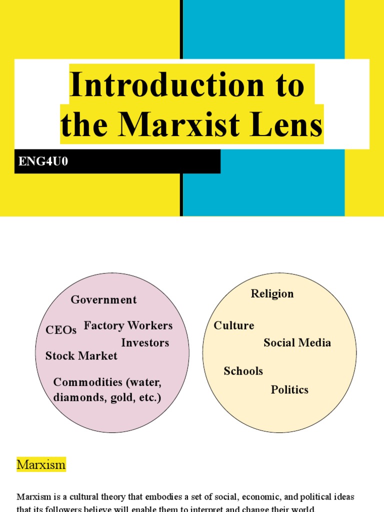 Introduction To The Marxist Lens | PDF | Marxism | Karl Marx