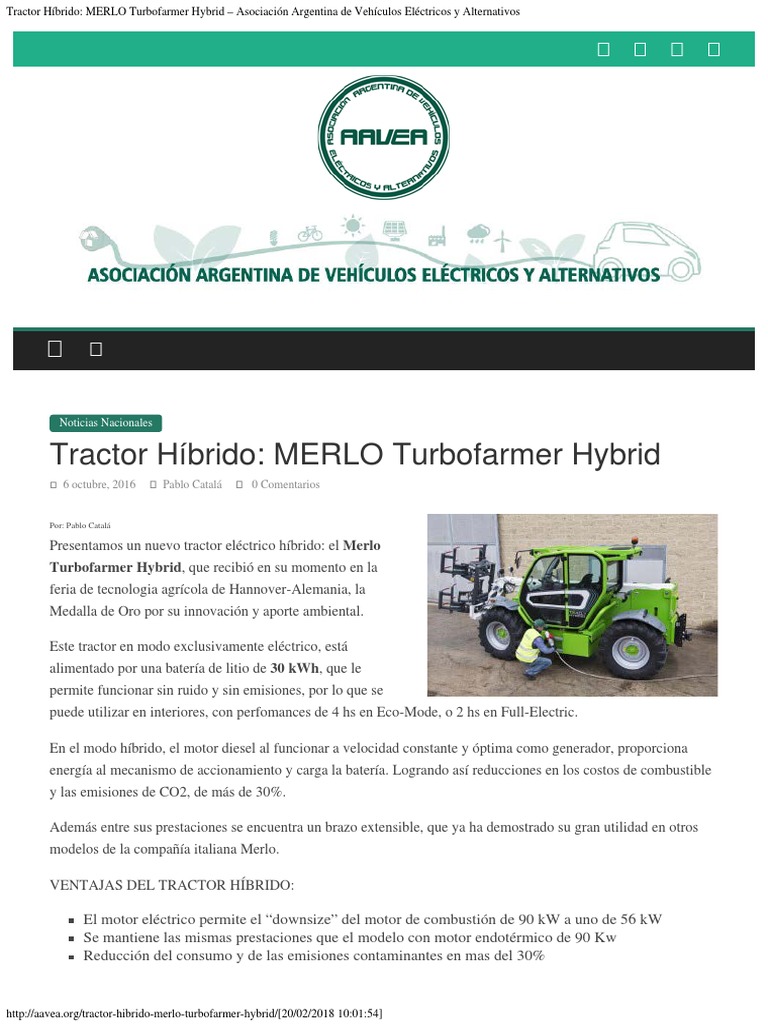 Tractor Híbrido MERLO Turbofarmer Hybrid – Asociación Argentina de ...