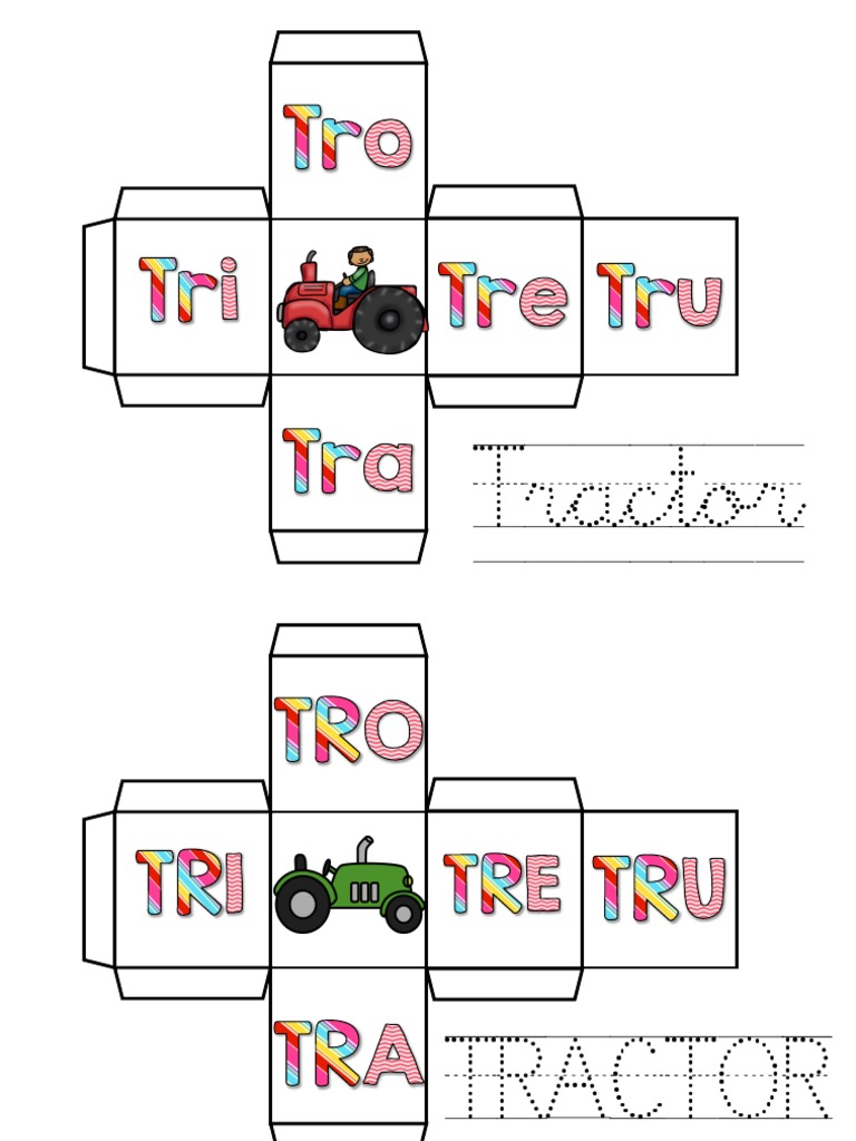 Dados Silábicos Trabajamos Las Trabadas Con La TR | PDF