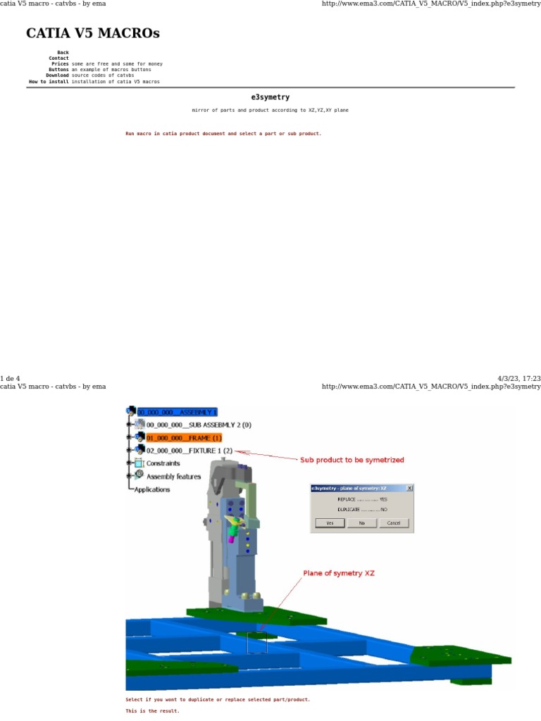 CATIA V5 Mirror Macro Guide | PDF
